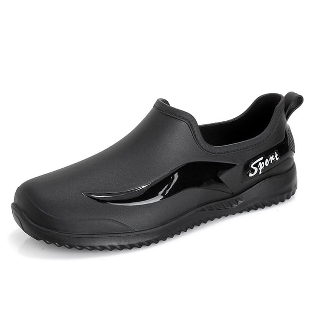 Waterproof Garden Shoes for Men Rubber Slip on Short Ankle Rain Boots ...
