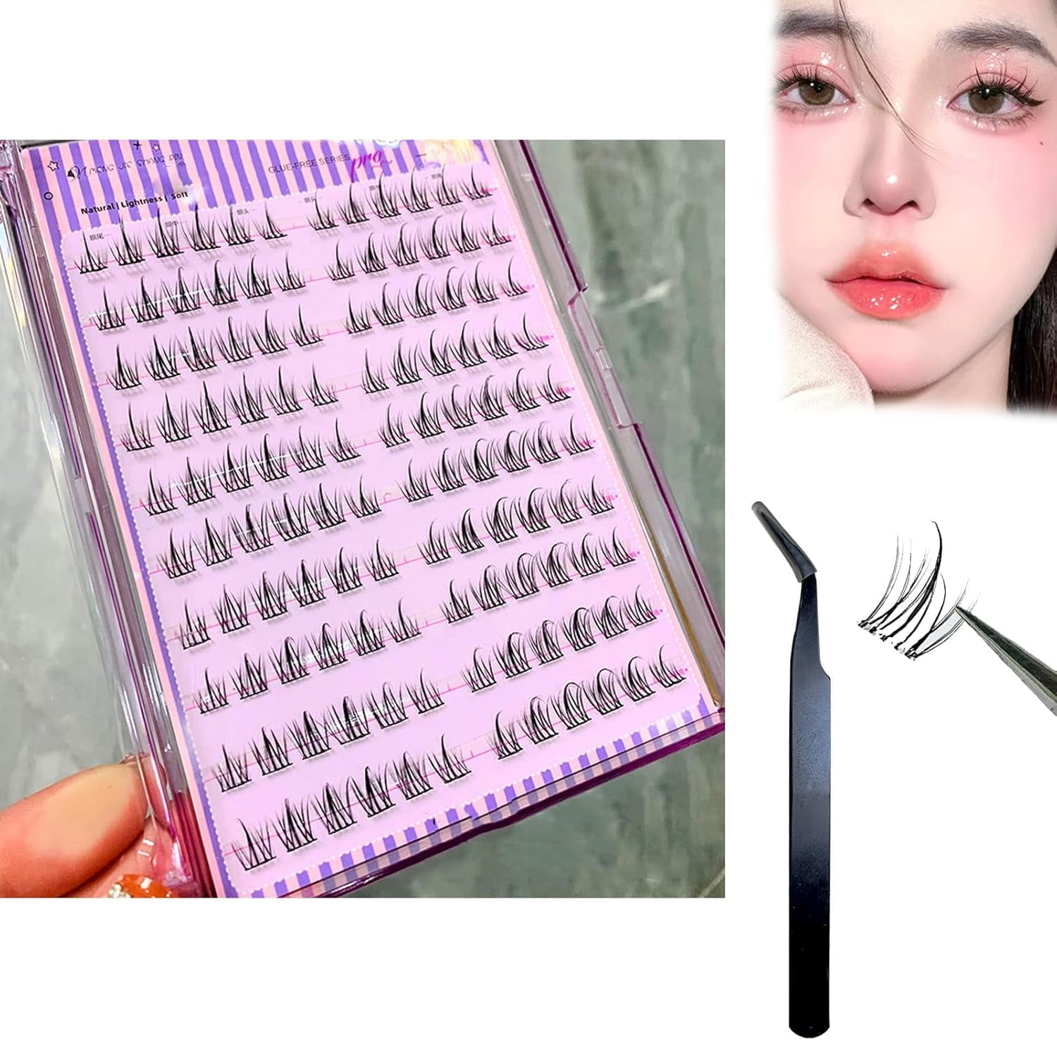 Waterproof Glue-Free Realistic False Eyelashes, Waterproof Lash ...