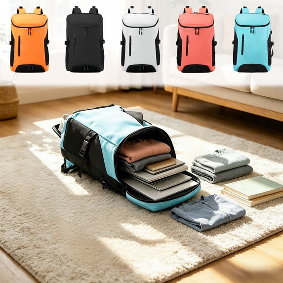 Waterproof Gym Backpack Shoe Compartment • Large Capacity Sports Travel ...