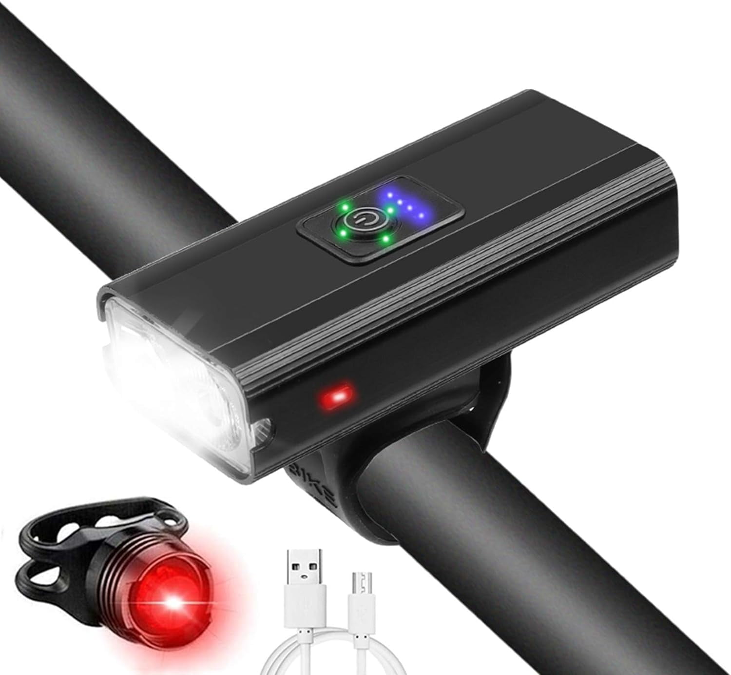 Waterproof Headlights, Led Rear Lights, Usb Charging 6 Brightness Mode ...