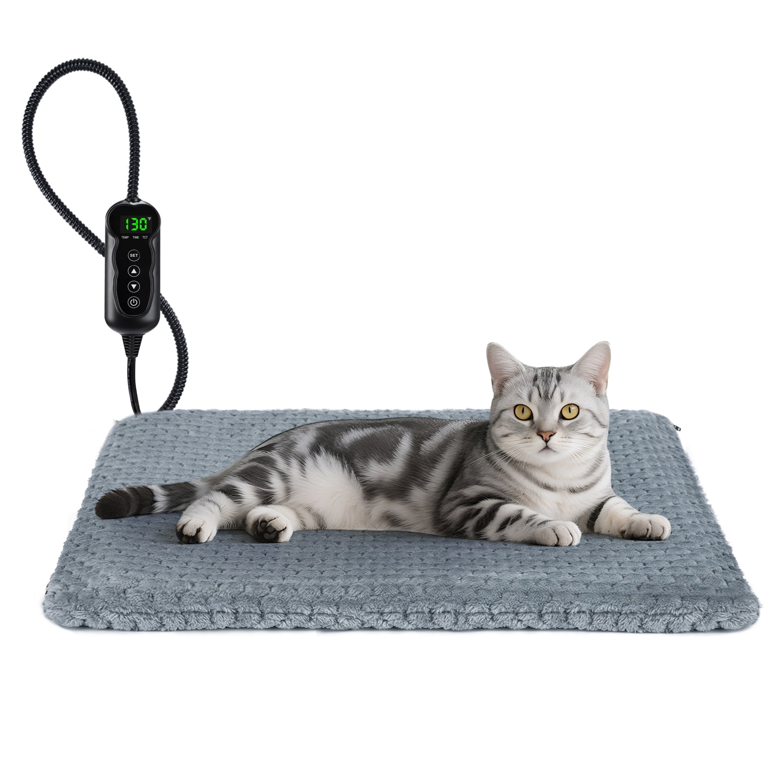 Waterproof Heated Cat Bed with Chew Resistant Cord, Pet Heating Pad, 6 ...