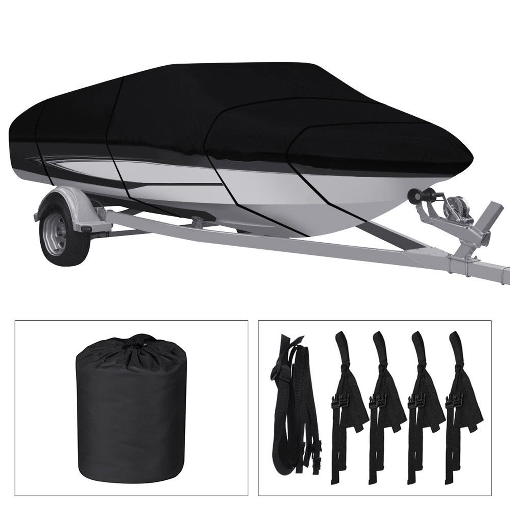 Waterproof Heavy Duty Boat Cover Trailerable Boat Cover Fit for V-Hull ...