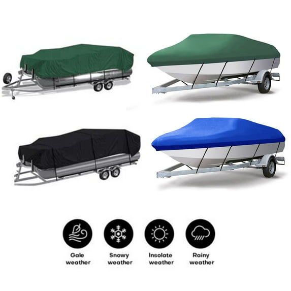 Waterproof Heavy Duty Boat Cover for Trailerable Pontoon/V-Hull Fishing ...