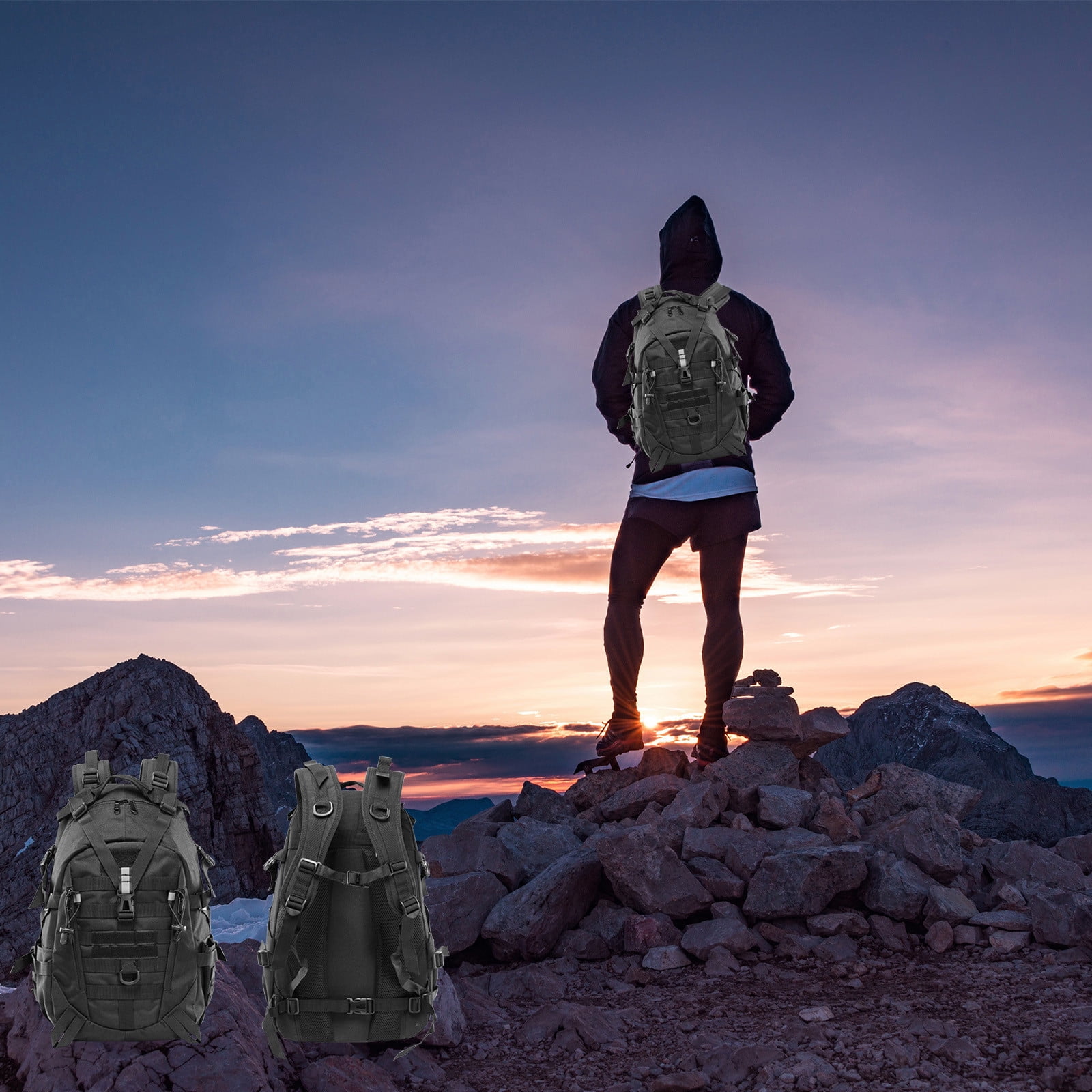 Waterproof Hiking Backpack for Men and Women, Lightweight Day Pack for ...