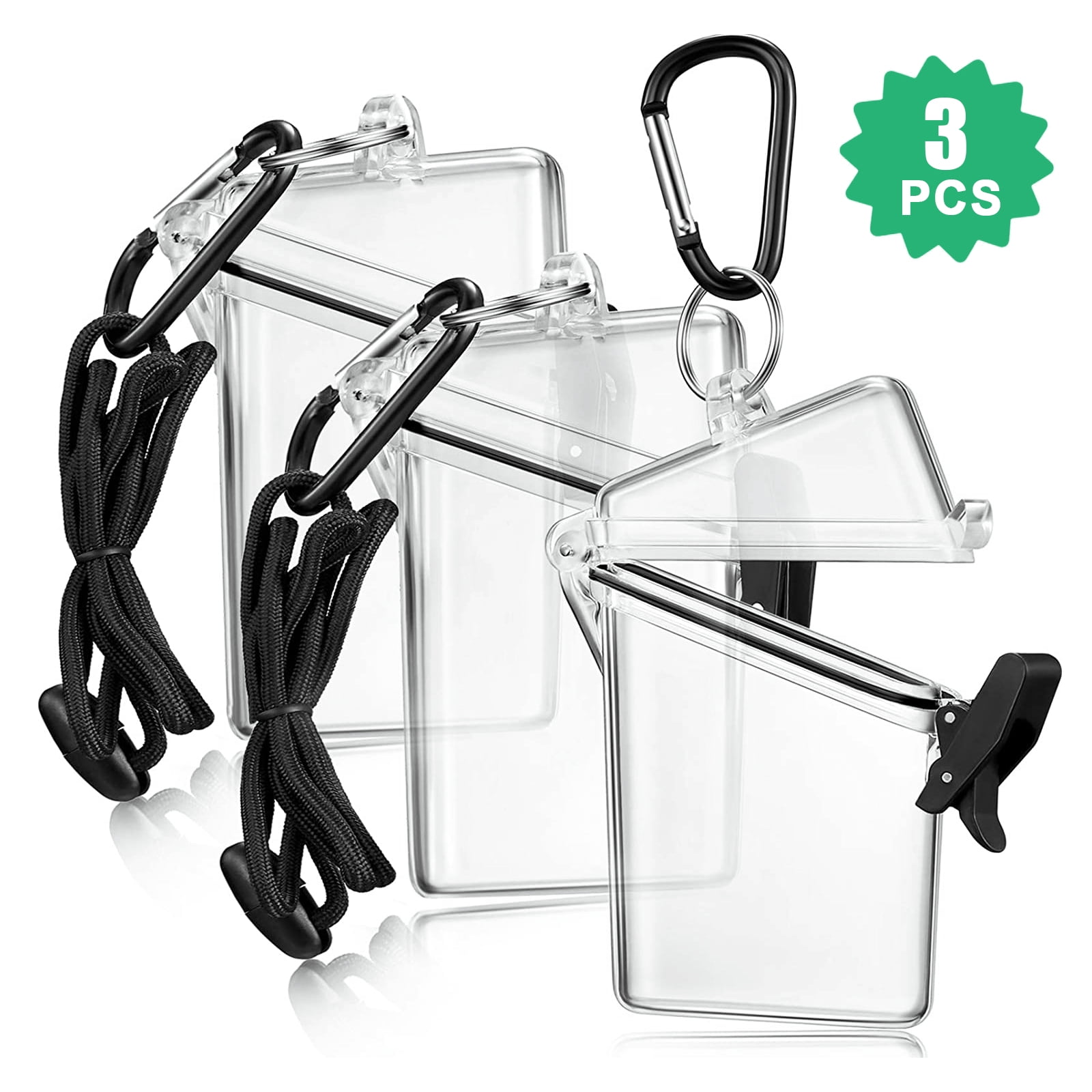 TSV Waterproof ID Card Badge Holder Case, Vertical Clear Plastic ...