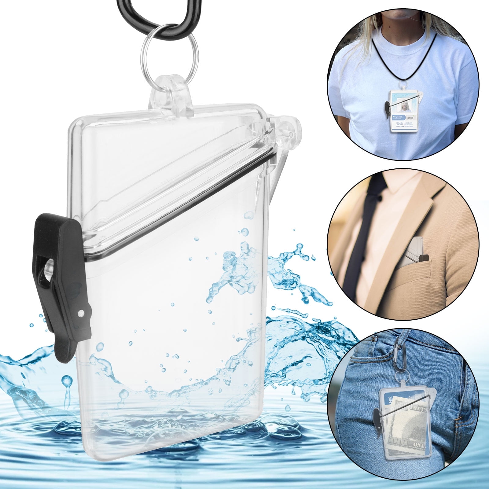 Waterproof ID Card Badge Holder, DISEN Sports Clear Case Locker ...