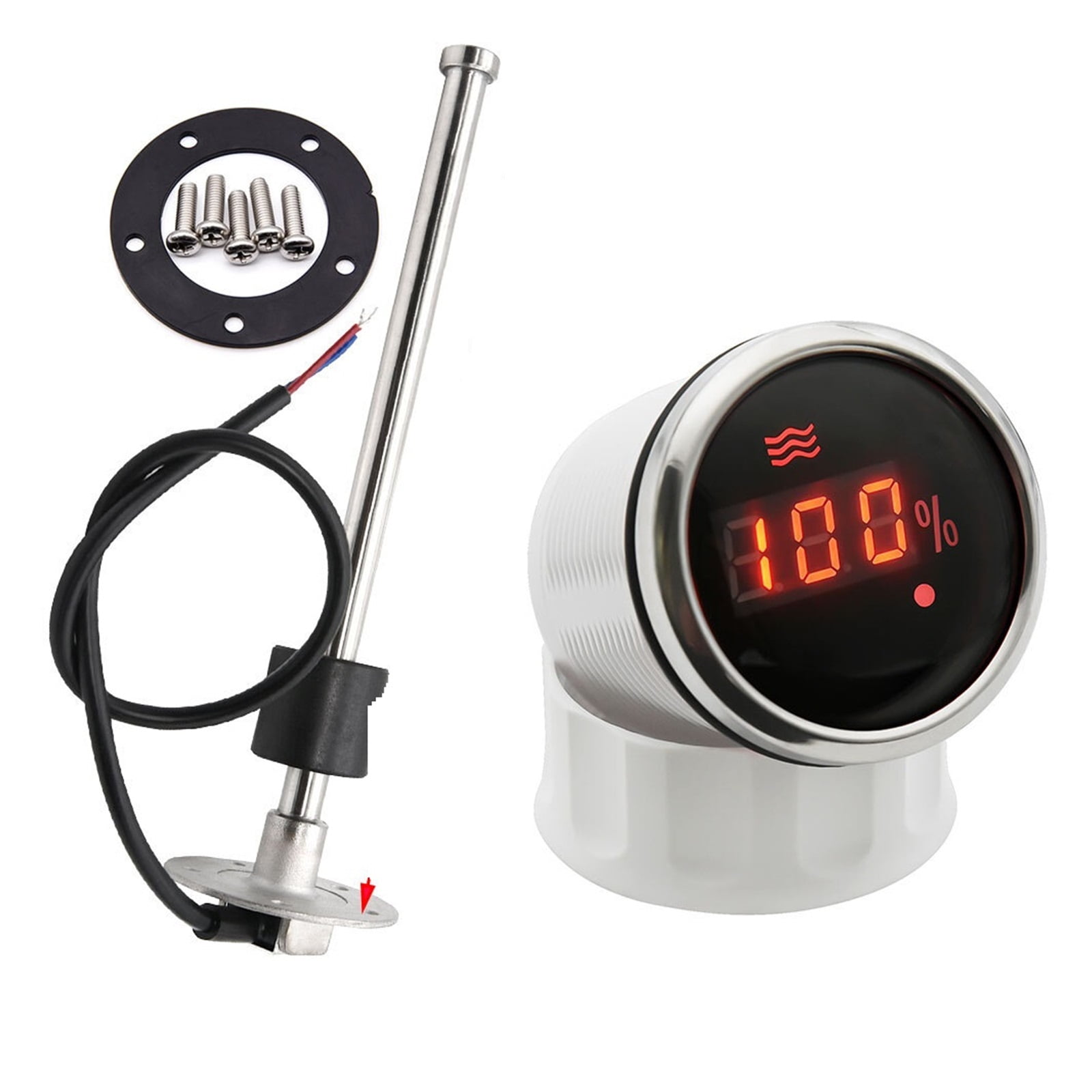 Waterproof IP67 52MM Car Boat Water Level Gauge + 0-190 Ohm Sensor For ...