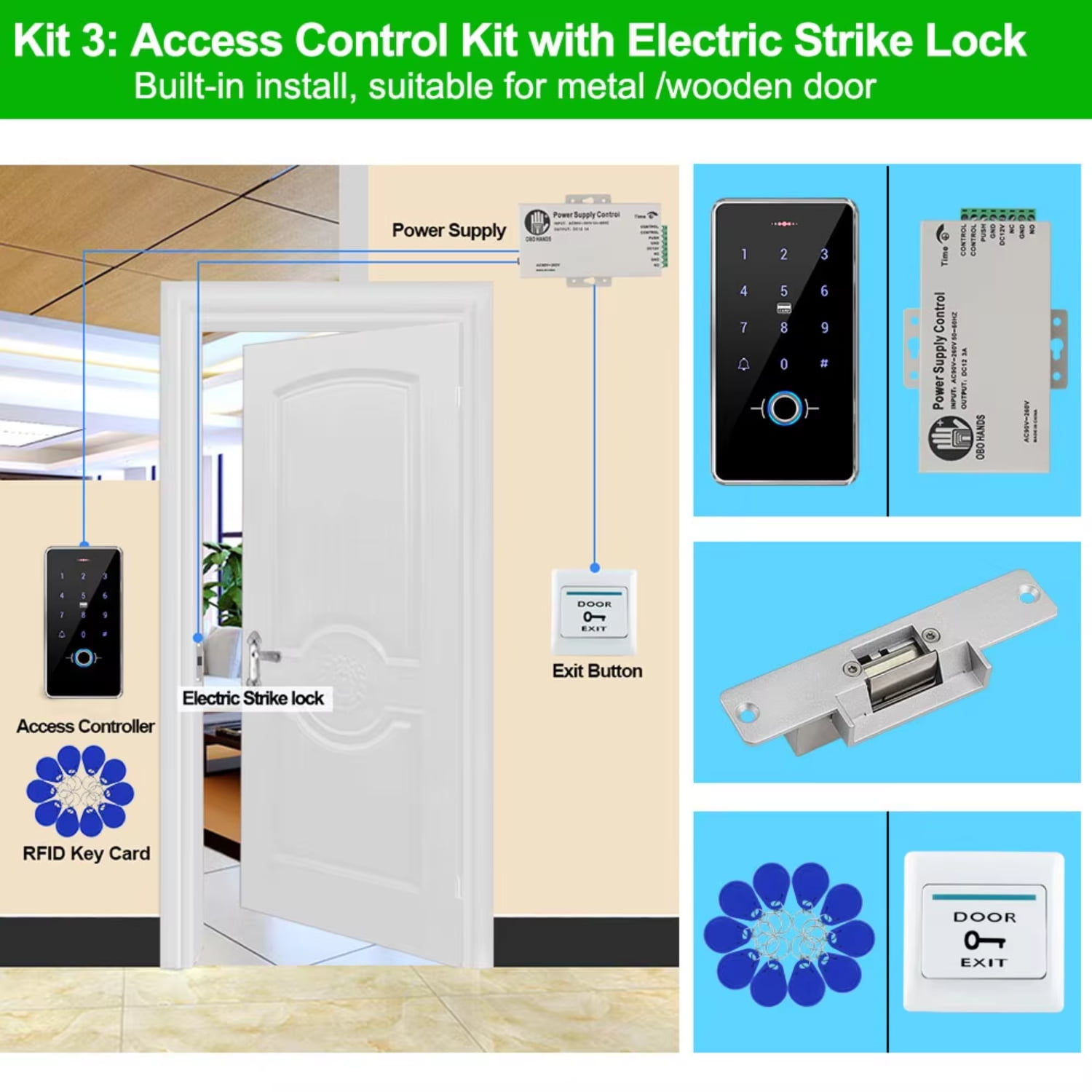 Waterproof IP68 Biometrics RFID Door Access Control System with Keypad ...
