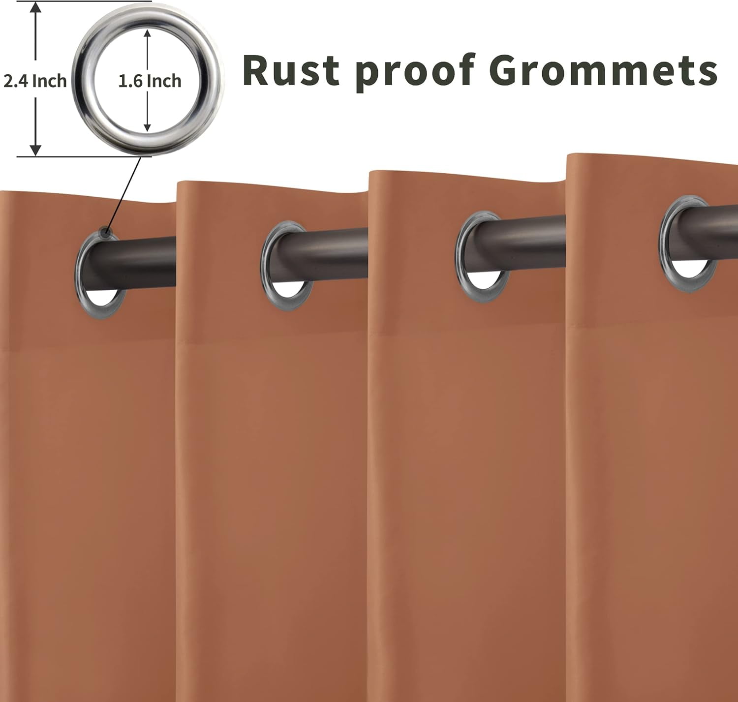 Waterproof Indoor Outdoor Curtains for Patio-Privacy Sun Blocking ...