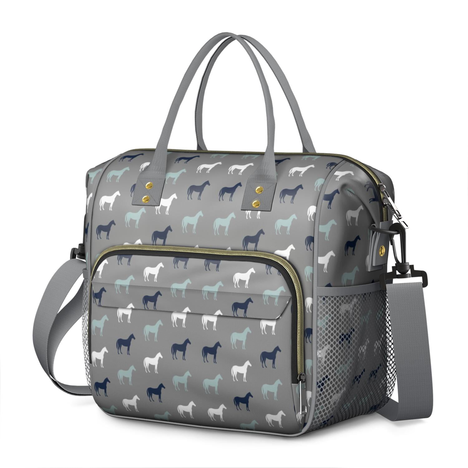 Waterproof Insulated Lunch Bag for Adults - Cute Pony & Rainbow Print ...