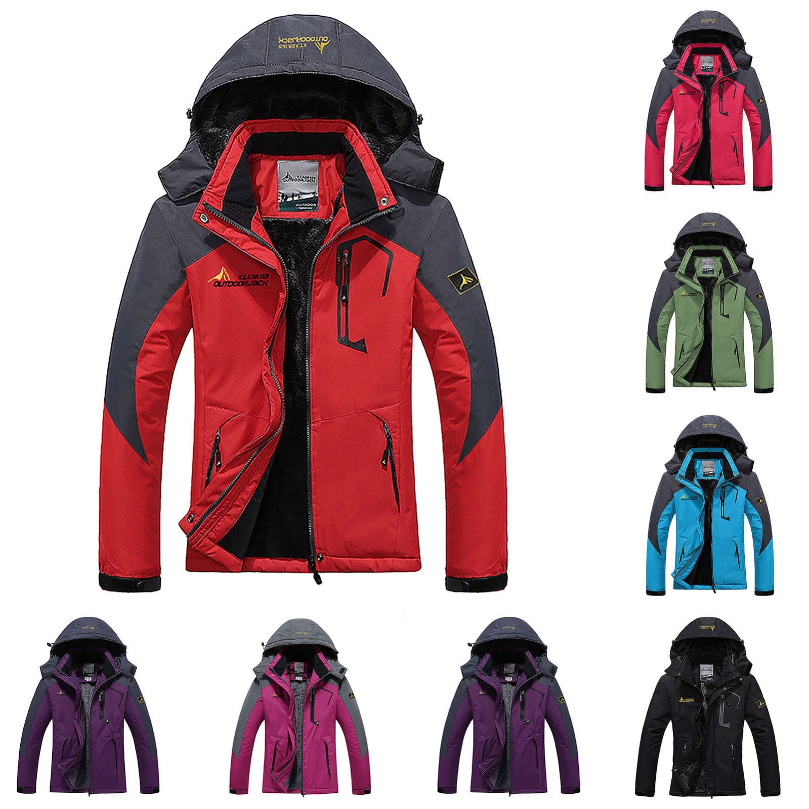 Waterproof Jackets for Women Winter Snow Coat Warm Ski Jacket Hooded ...