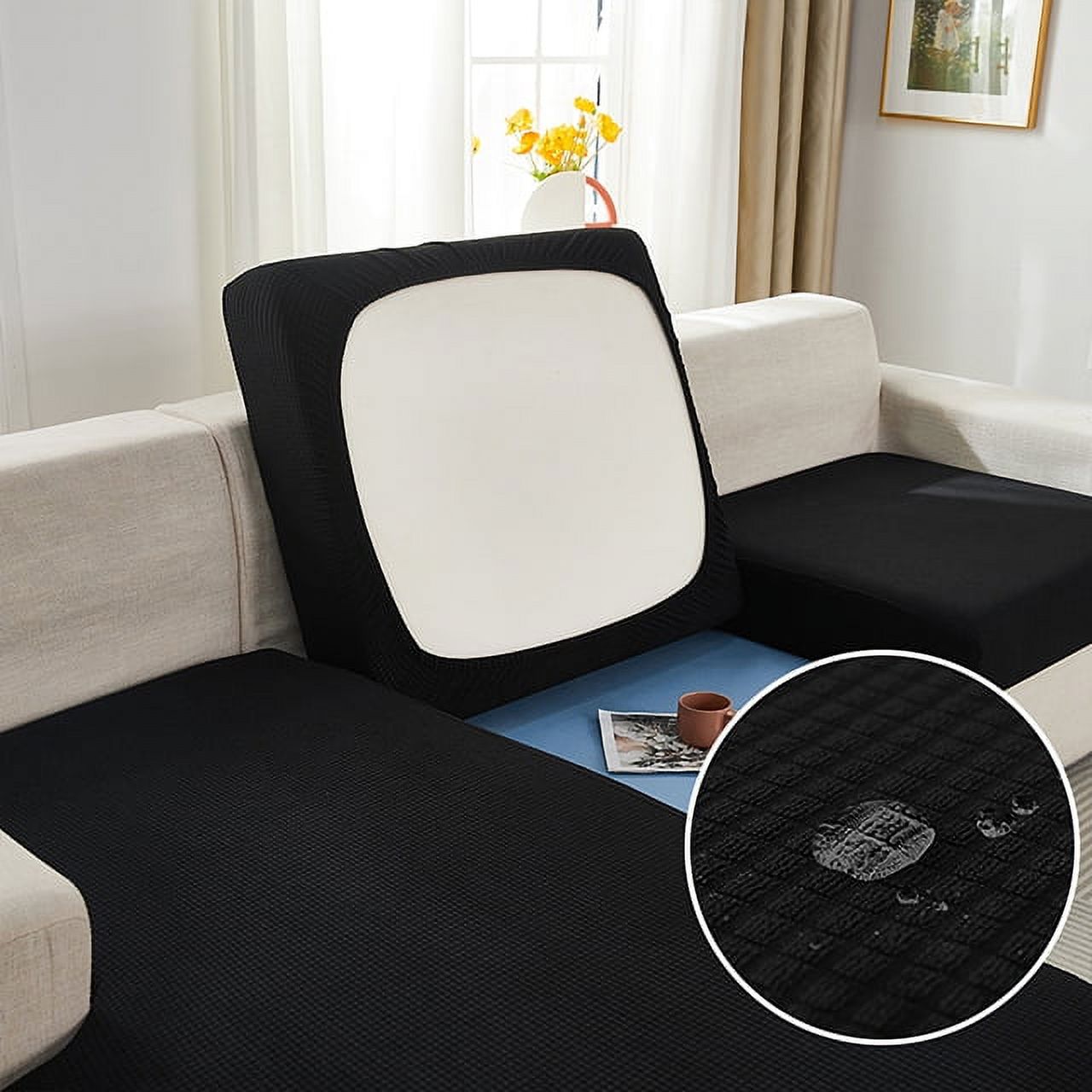 Waterproof Jacquard Sofa Seat Cushion Cover for Living Room Furniture ...