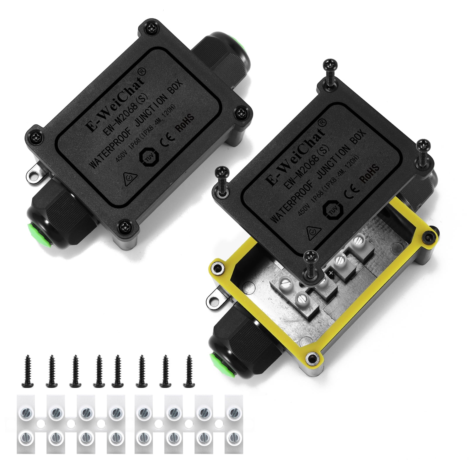 Waterproof Junction Box, 2 Way Plug Line Cable Connector Wire Range 5 ...