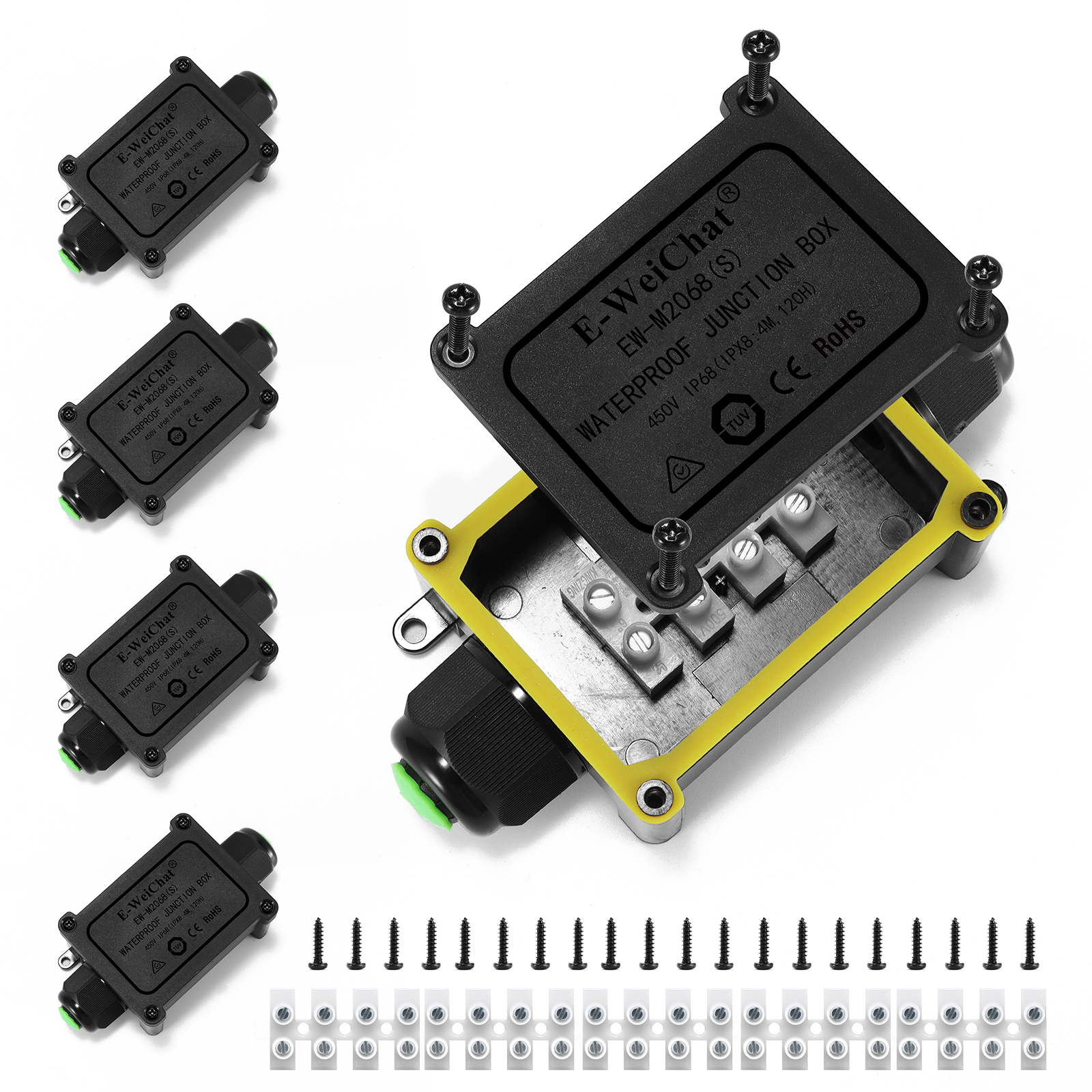 Waterproof Junction Box, 2 Way Plug Line Cable Connector Wire Range 5 ...