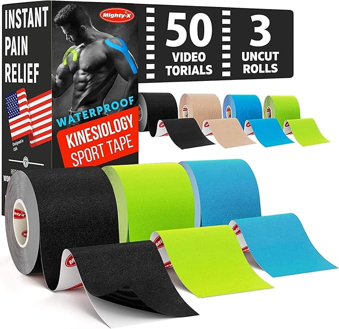 Waterproof Kinesiology Tape - [3 Rolls] - Kinetic Tape - Joints Support ...
