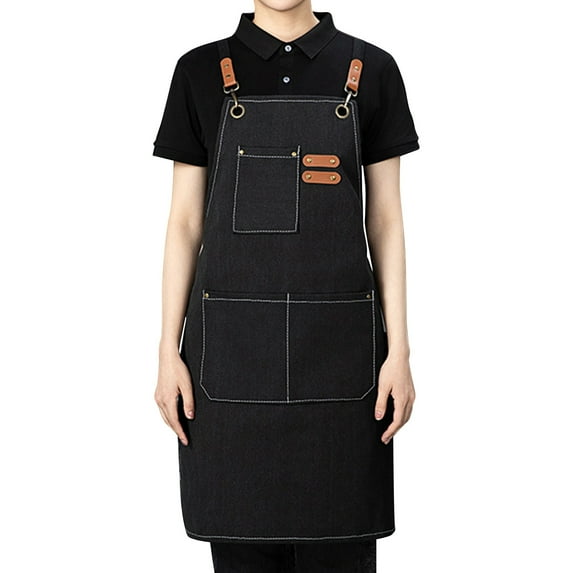 Waterproof Kitchen Apron Stain Resistant Hanging Neck Work Apron with ...