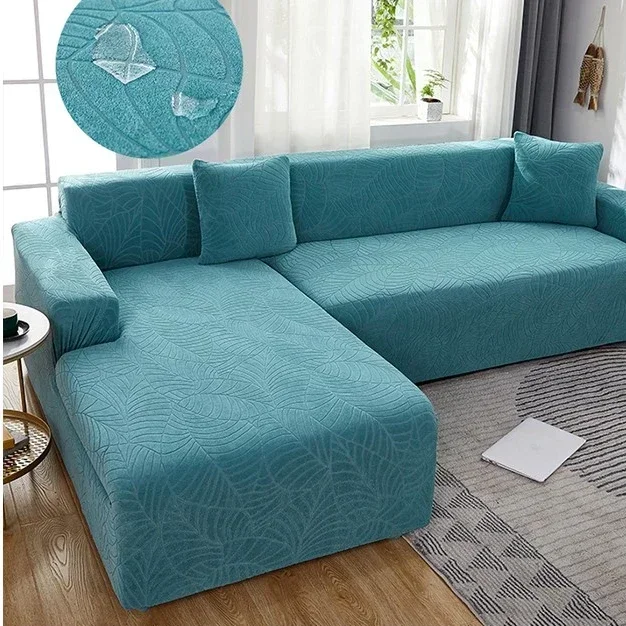 Waterproof L Shape Corner Sofa Cover 1/2/3/4 Seater Jacquard Fabric Big ...
