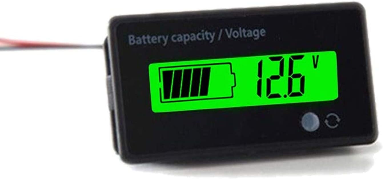 Waterproof LCD Battery Capacity Monitor Gauge Meter,12V/24V/36V/48V Lead Acid Battery Status ...