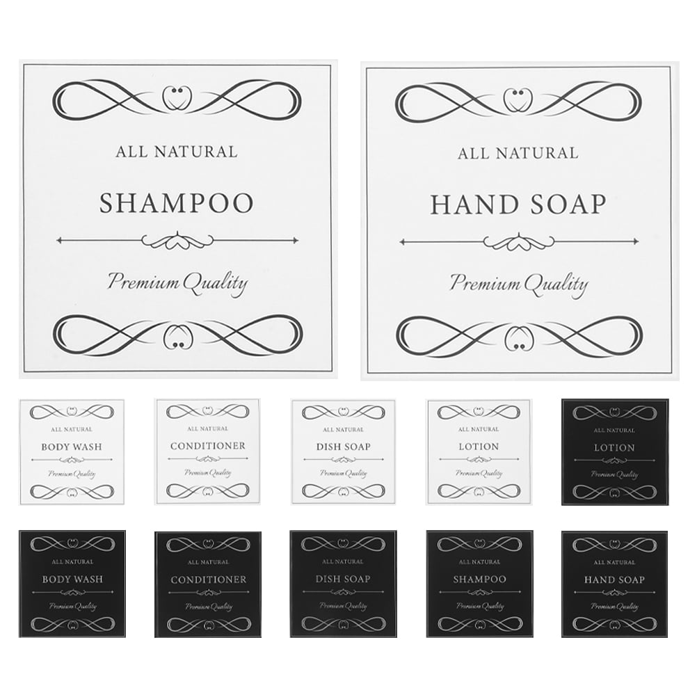 Amosfun Bathroom Self-Adhesive Sticker Soap Dispenser Labels 2Set ...