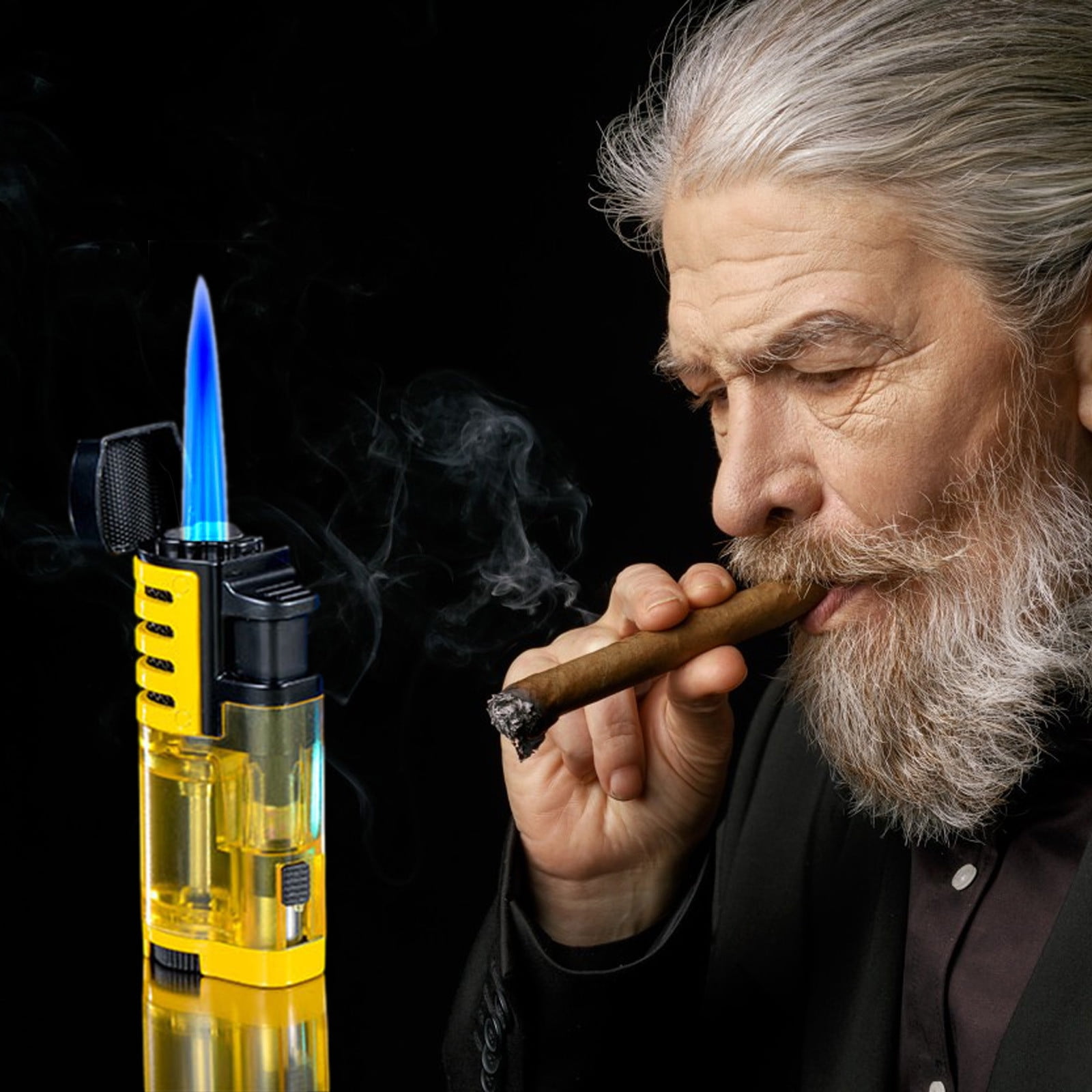 Waterproof Lighter, Dual Jet Flame Windproof Refillable Butane Gas ...