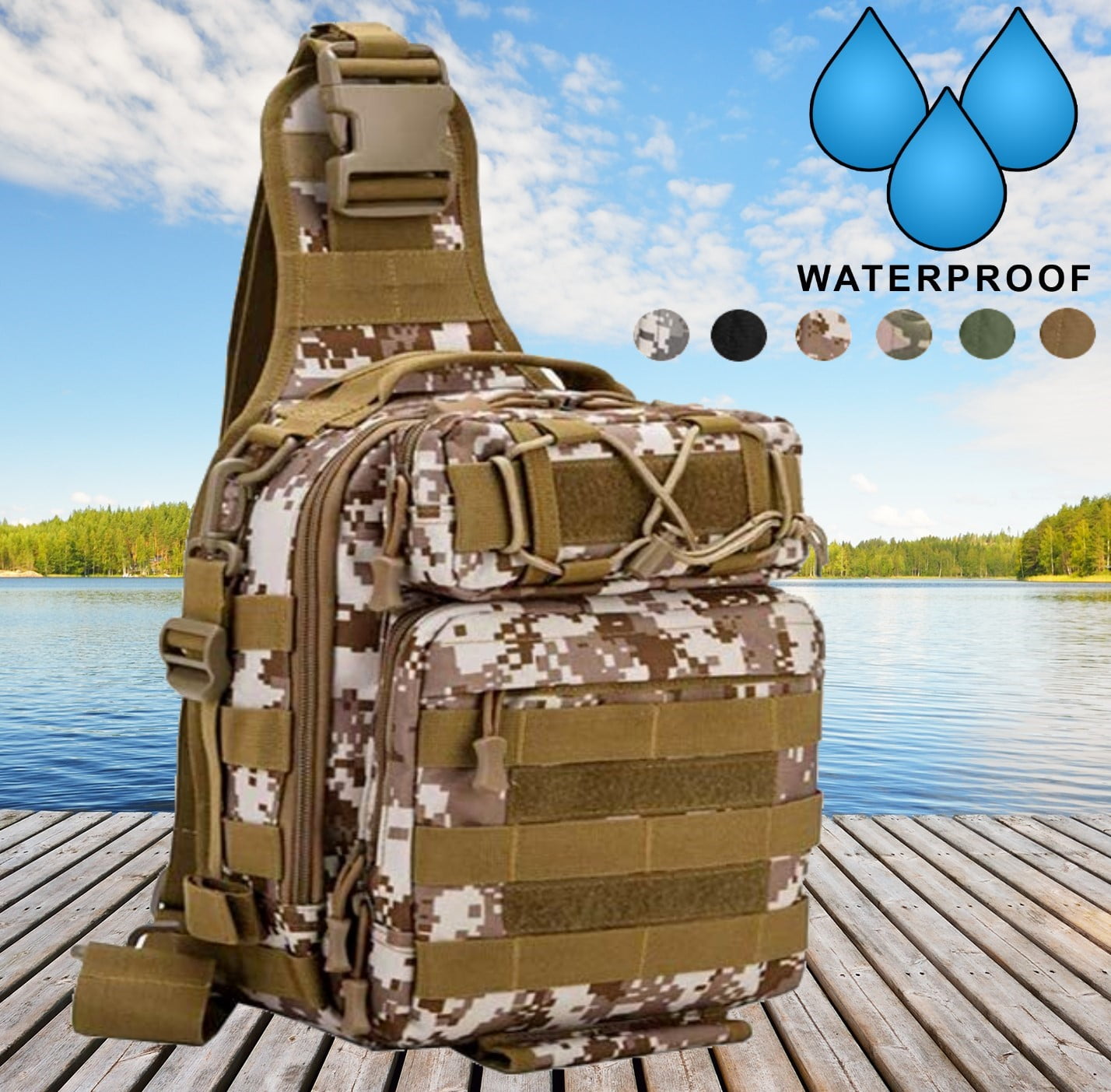 Waterproof Lightweight Backpack Storage Bag Travel Backpack (Camo ...