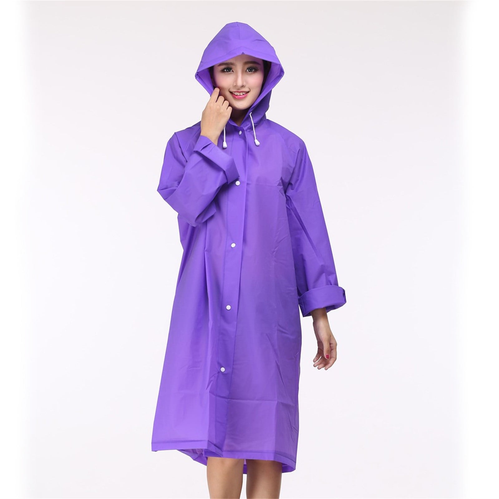 Waterproof Long Rain jacket Lightweight Hooded Raincoat，Raincoat For ...
