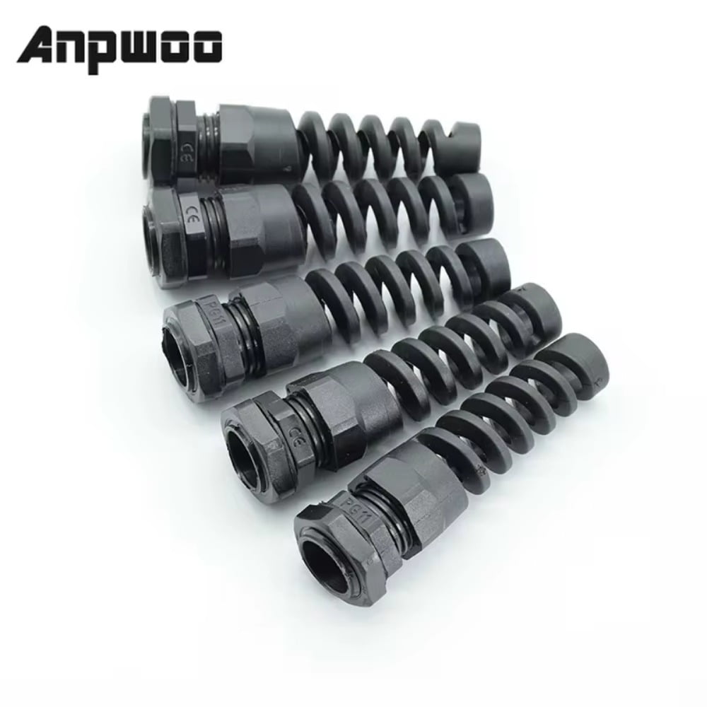 Waterproof M12 PG7/PG9/PG11 Cable Gland Connector Plastic Flex Spiral ...