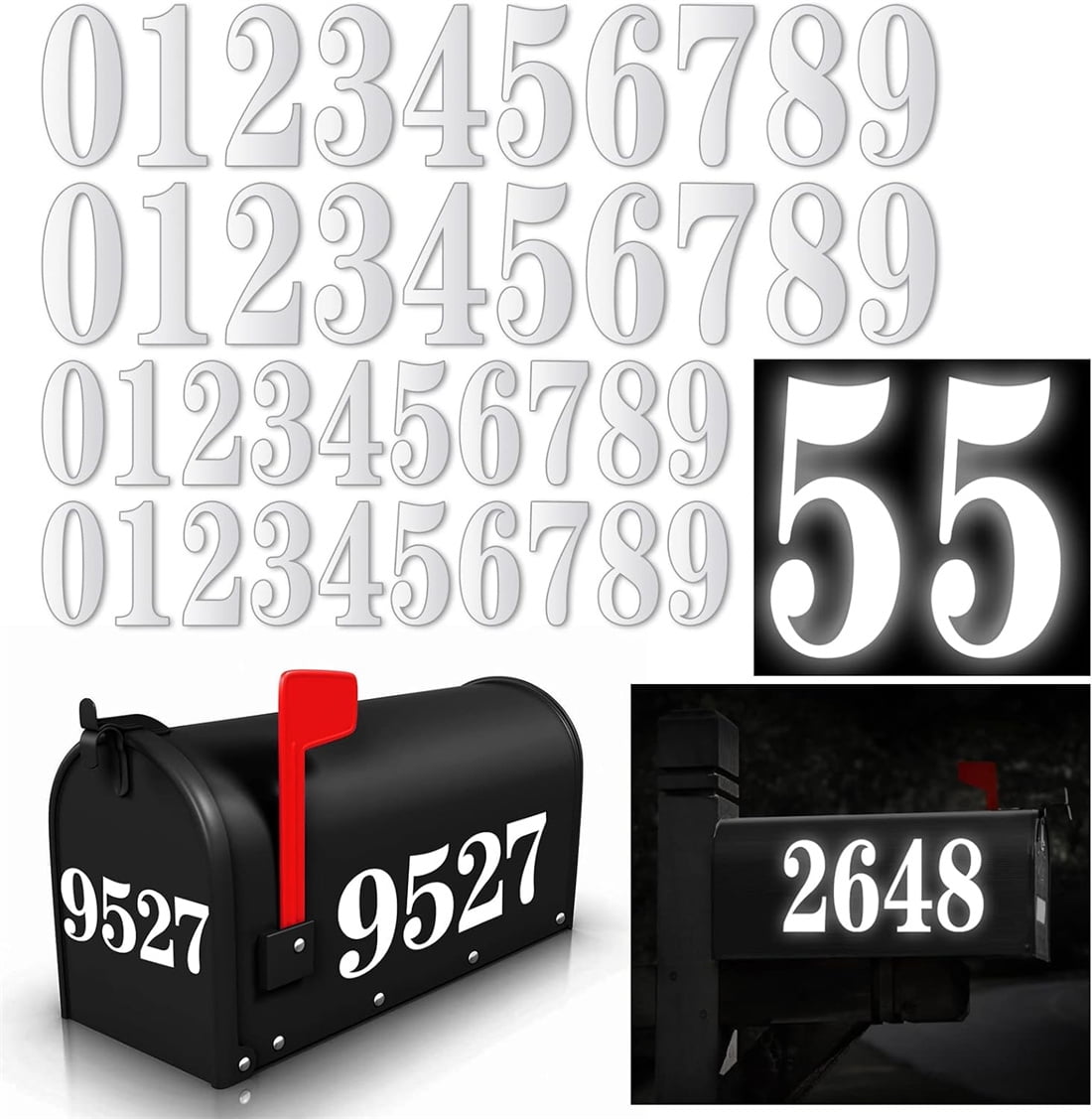 Waterproof Mailbox Numbers Stickers,Reflective Mailbox Numbers for ...