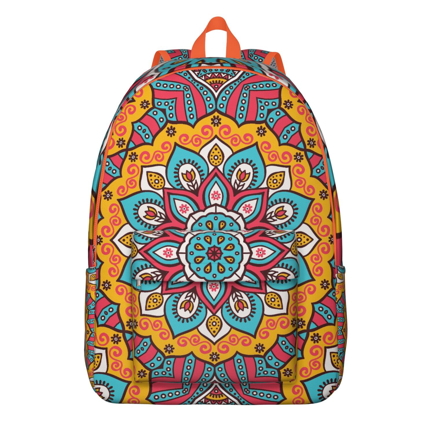 Waterproof Mandala Backpack with Ethnic Boho Tribal Pattern, Lightweight School Bag for Teens ...