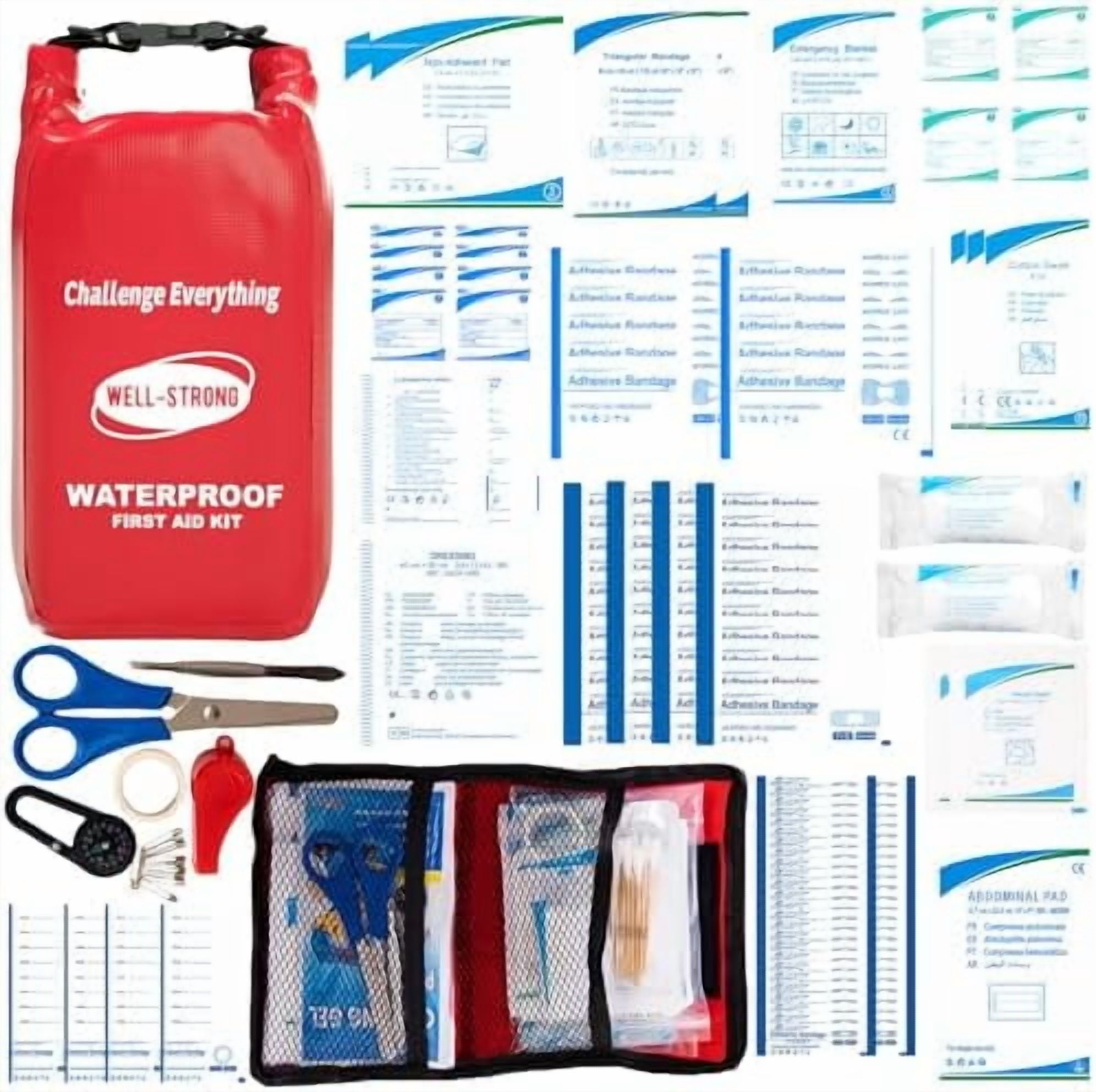 Waterproof Marine First Aid Kit 210Pcs - Emergency Boat Safety Supplies ...