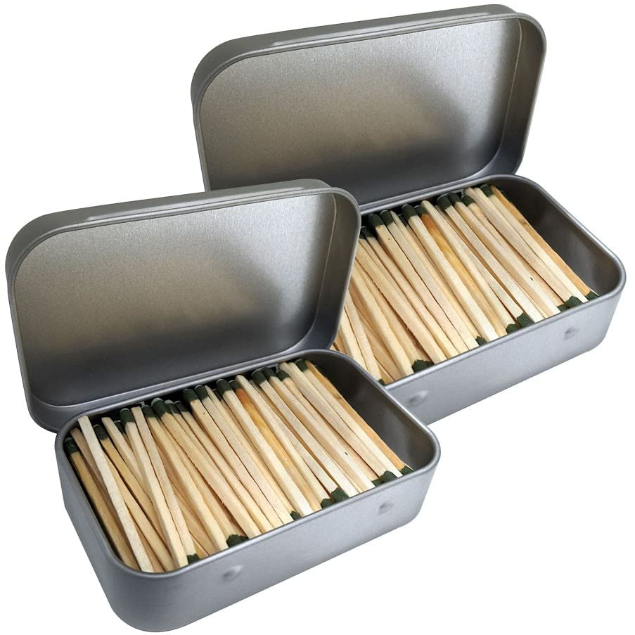 Waterproof Matches 300 Wooden Fire Starters in Tin Containers Kaeser ...