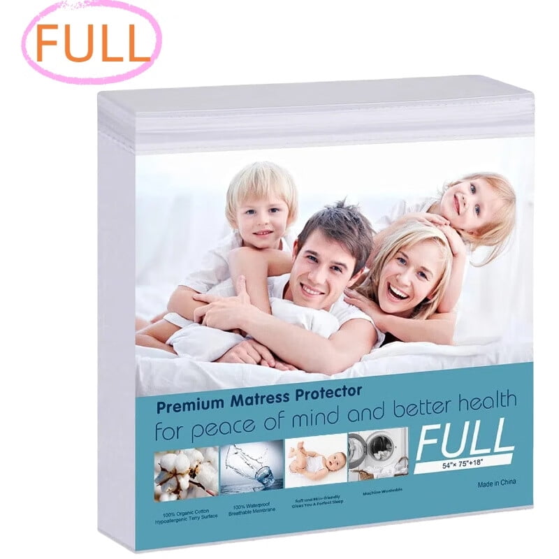 Waterproof Mattress Pad Protector 100% Organic Cotton Hypoallergenic ...