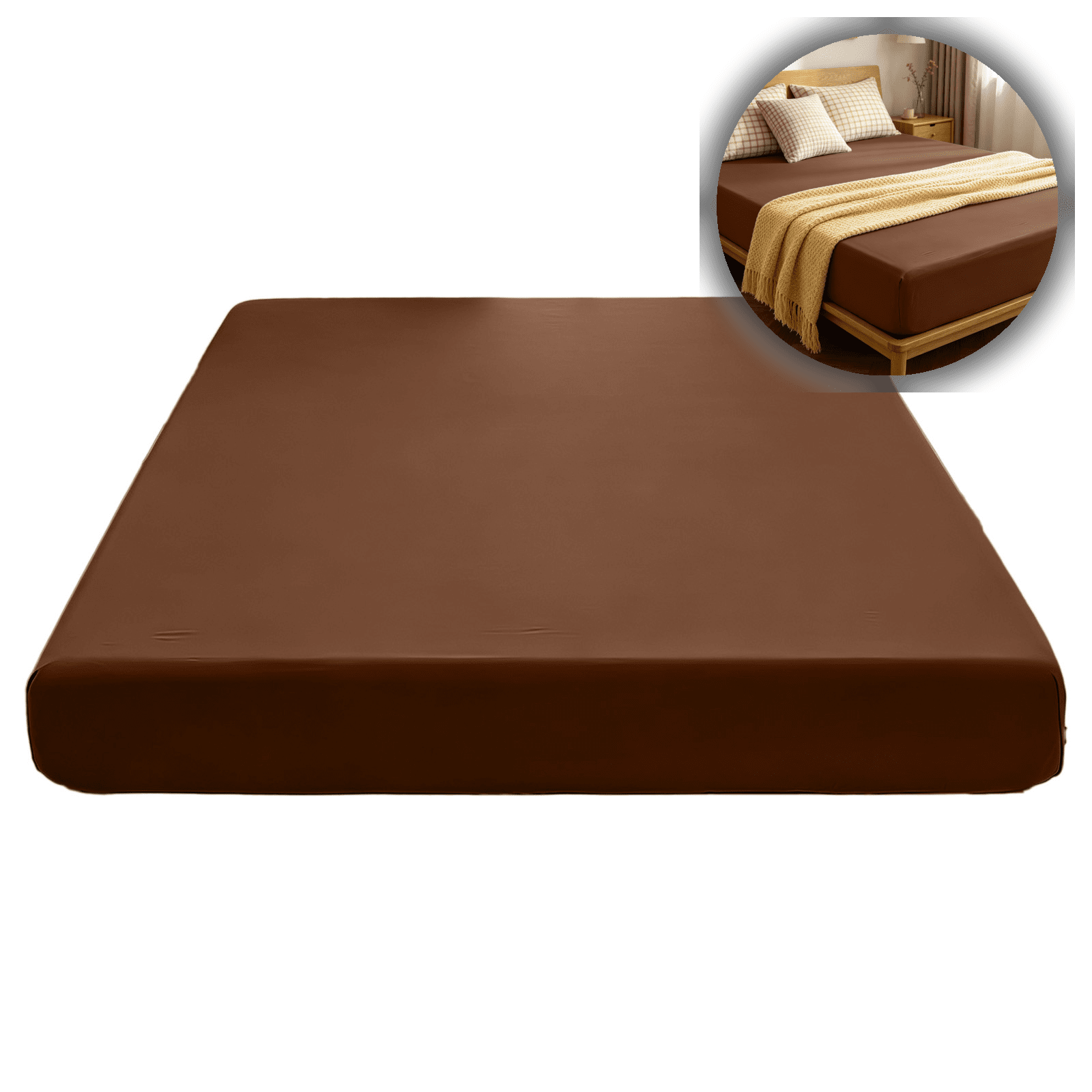 Waterproof Mattress Protector Fitted Sheet with Breathable Noiseless ...