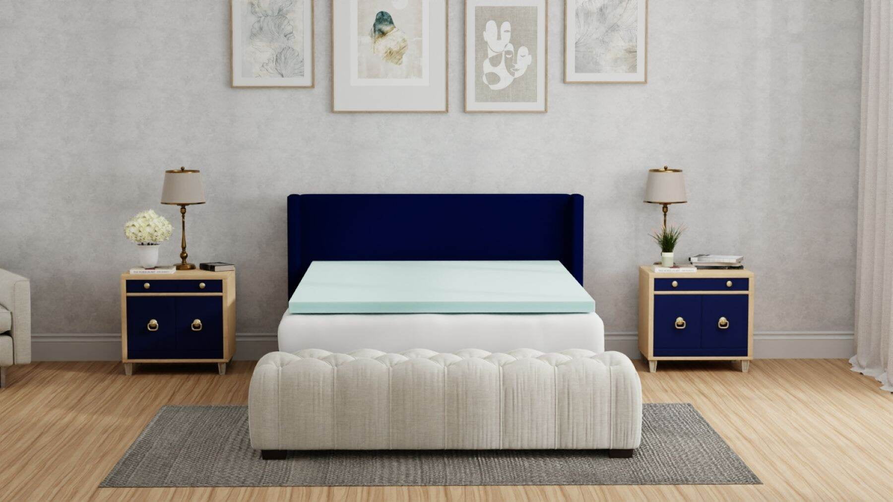 Waterproof Mattress Protector Omne Sleep Plush 3 Inch King Memory Foam Cooling Mattress Topper ...