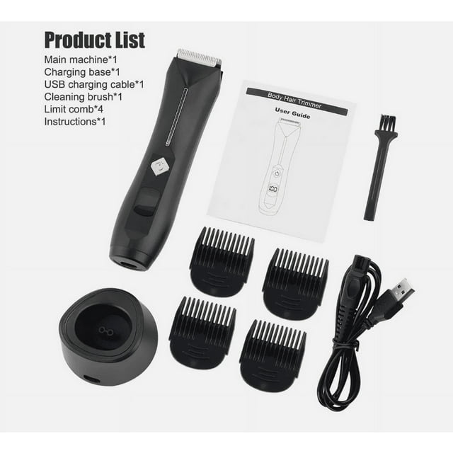 Waterproof Men's Pubic Hair Trimmer, Groin & Body Shaver for Sensitive ...