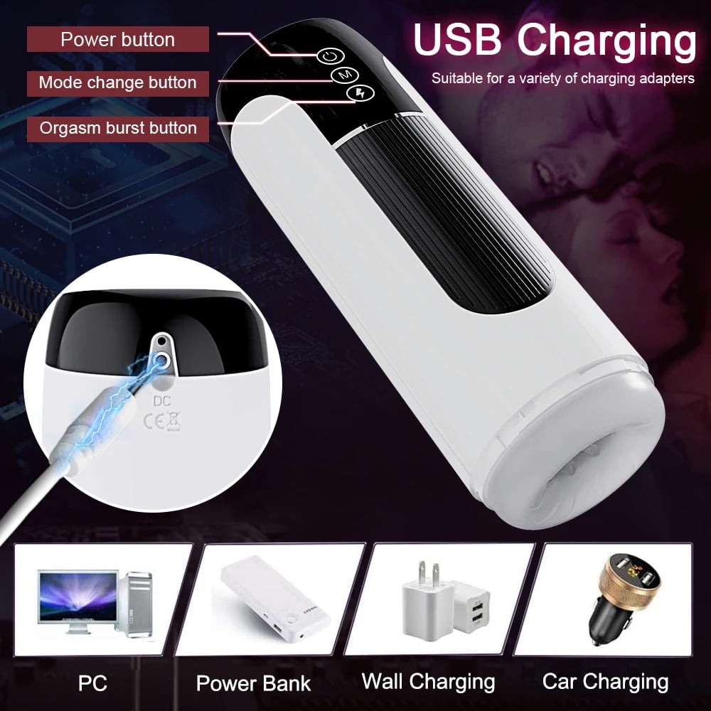 Waterproof Mens Vibrating Stroker Automatic Male Masturbator Stroker 7 Modes Suckimg Vibration ...