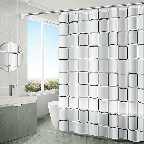 Waterproof Mildew Proof Shower Curtain, 180x200cm Washable ...