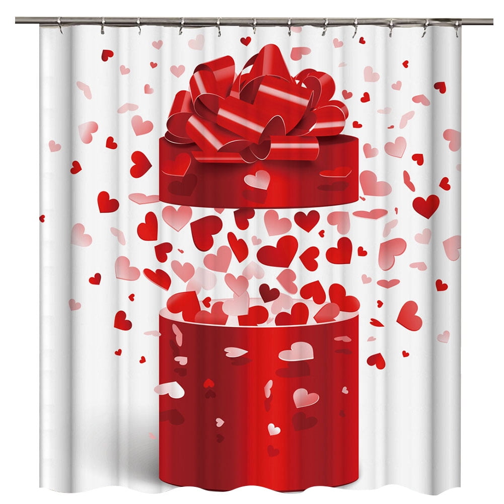 Waterproof Mildew-proof Romantic Floral Shower Curtain with Hooks ...