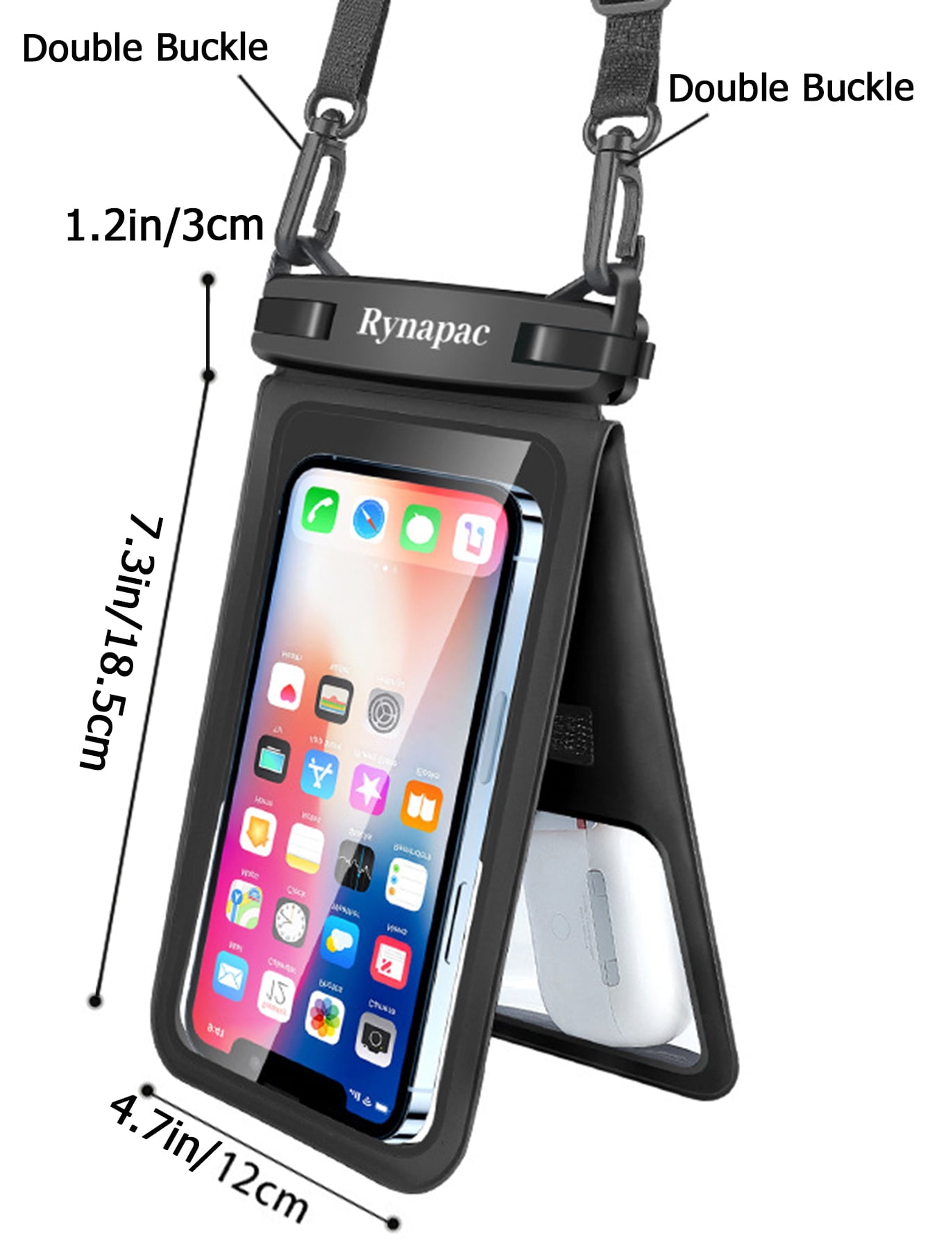 Waterproof Mobile Phone Bag Double Pocket for iPhone 14 13 12 11 Pro ...
