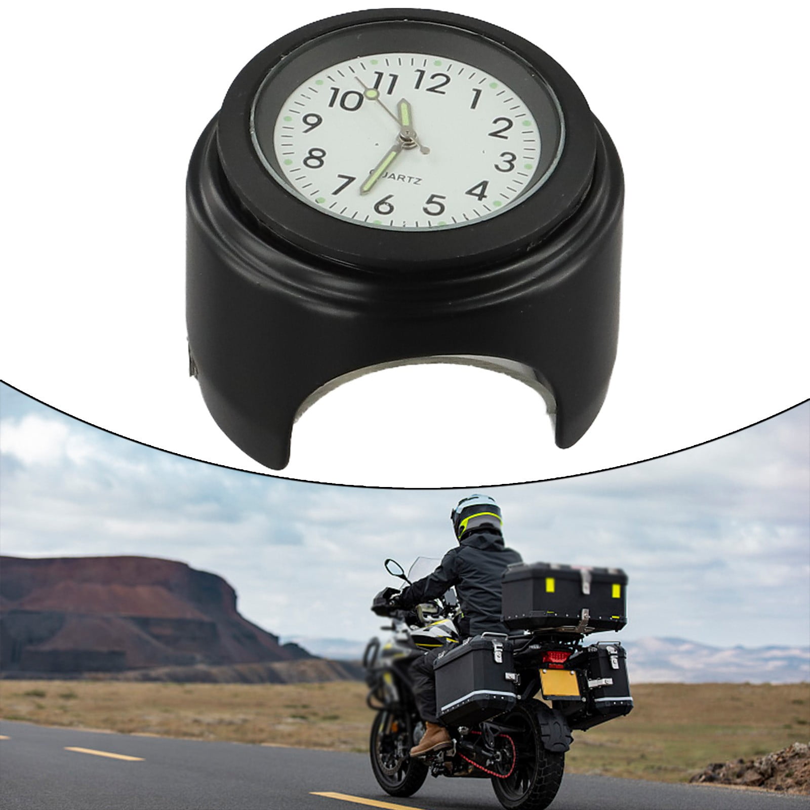 Waterproof Motorcycle Bike Handlebar Mount Handle Clock Watch For Night ...