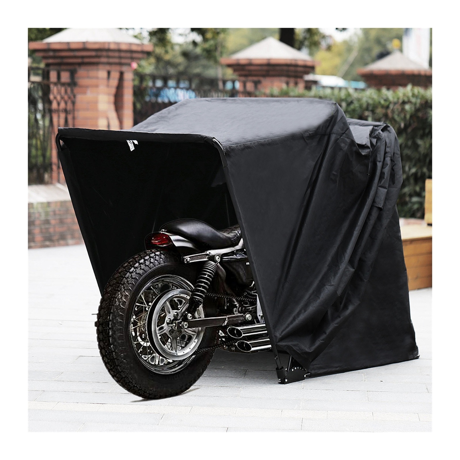 Waterproof Motorcycle Shelter Shed Cover Strong Frame Garage Motorbike ...
