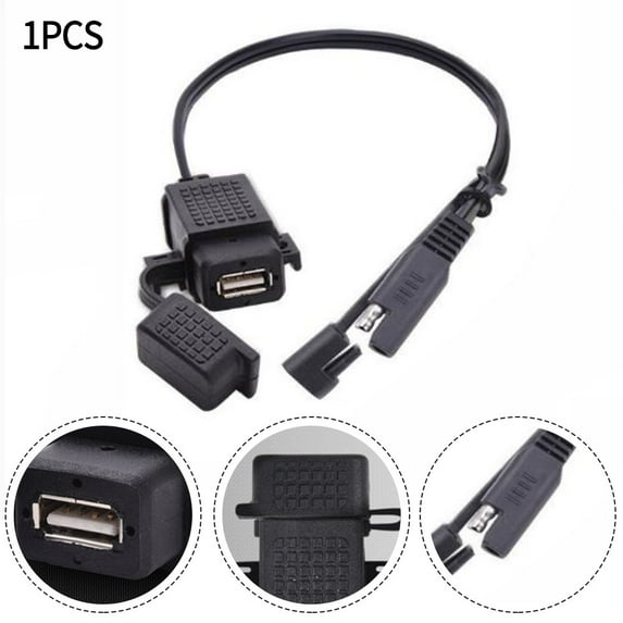 Waterproof Motorcycle USB Charger Kit SAE to USB Adapter Cable Charger ...