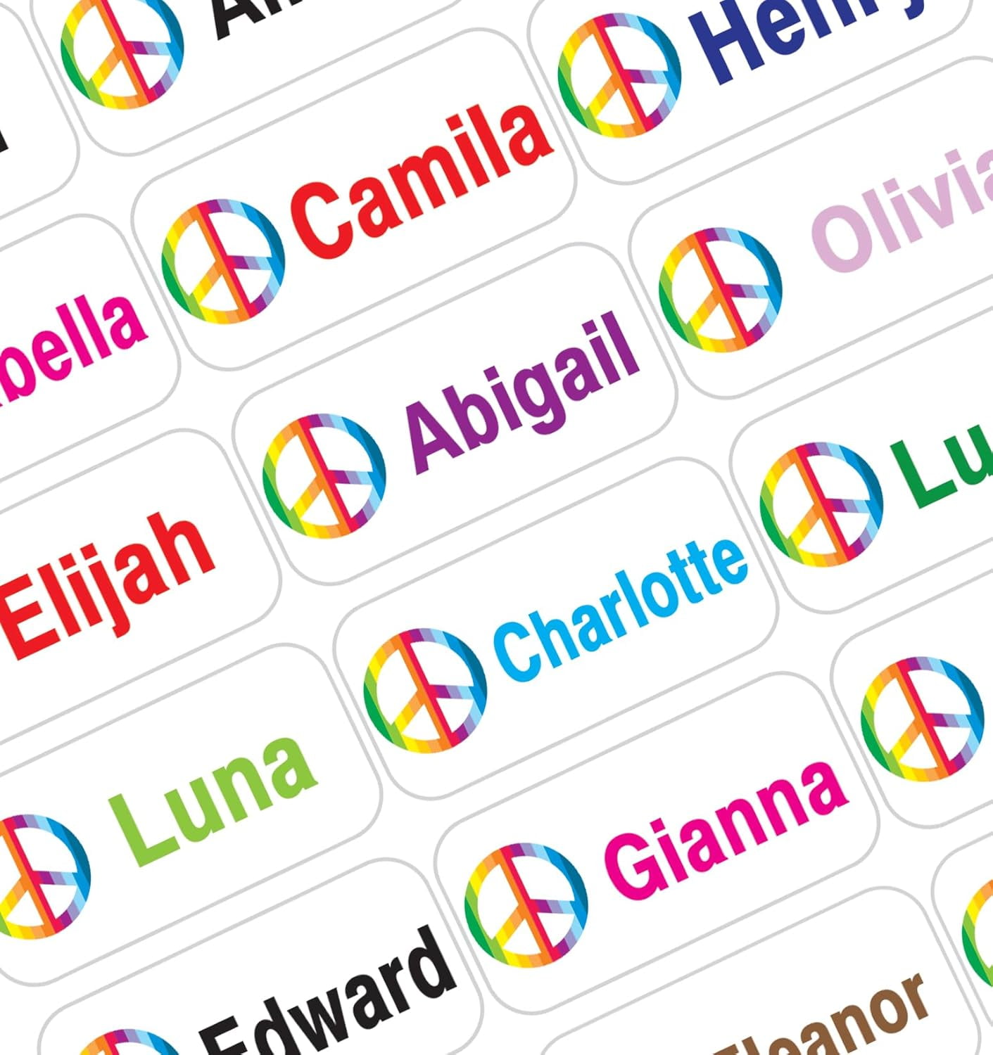 Waterproof Name Labels Press and Stick Name Stick on Clothing Labels ...