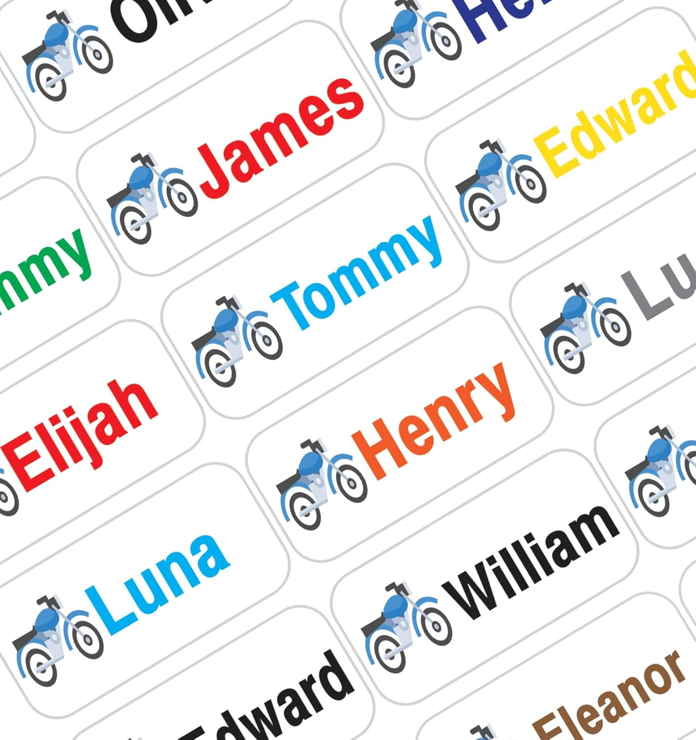 Waterproof Name Labels Press and Stick Name Stick on Clothing Labels ...