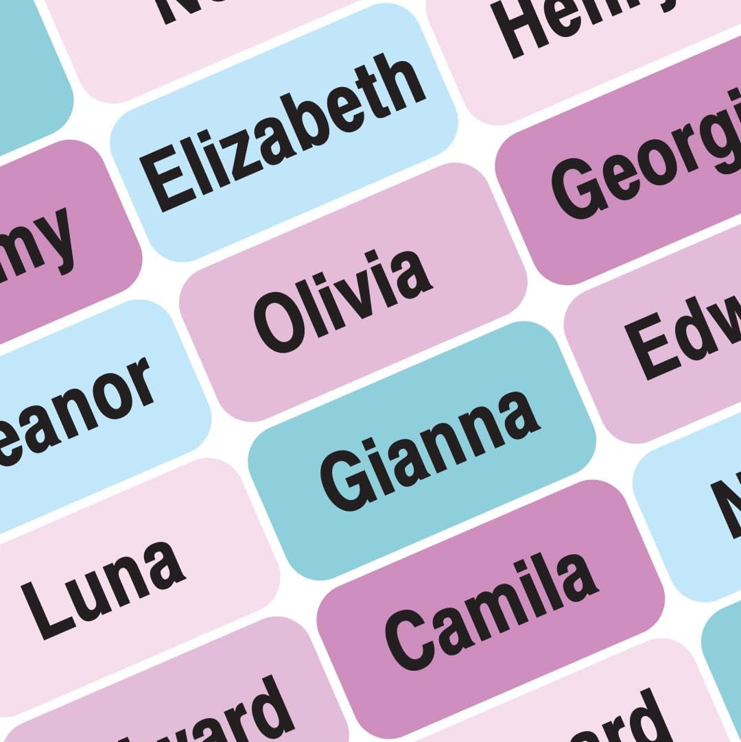 Waterproof Name Labels Press and Stick Name Stick on Clothing Labels ...
