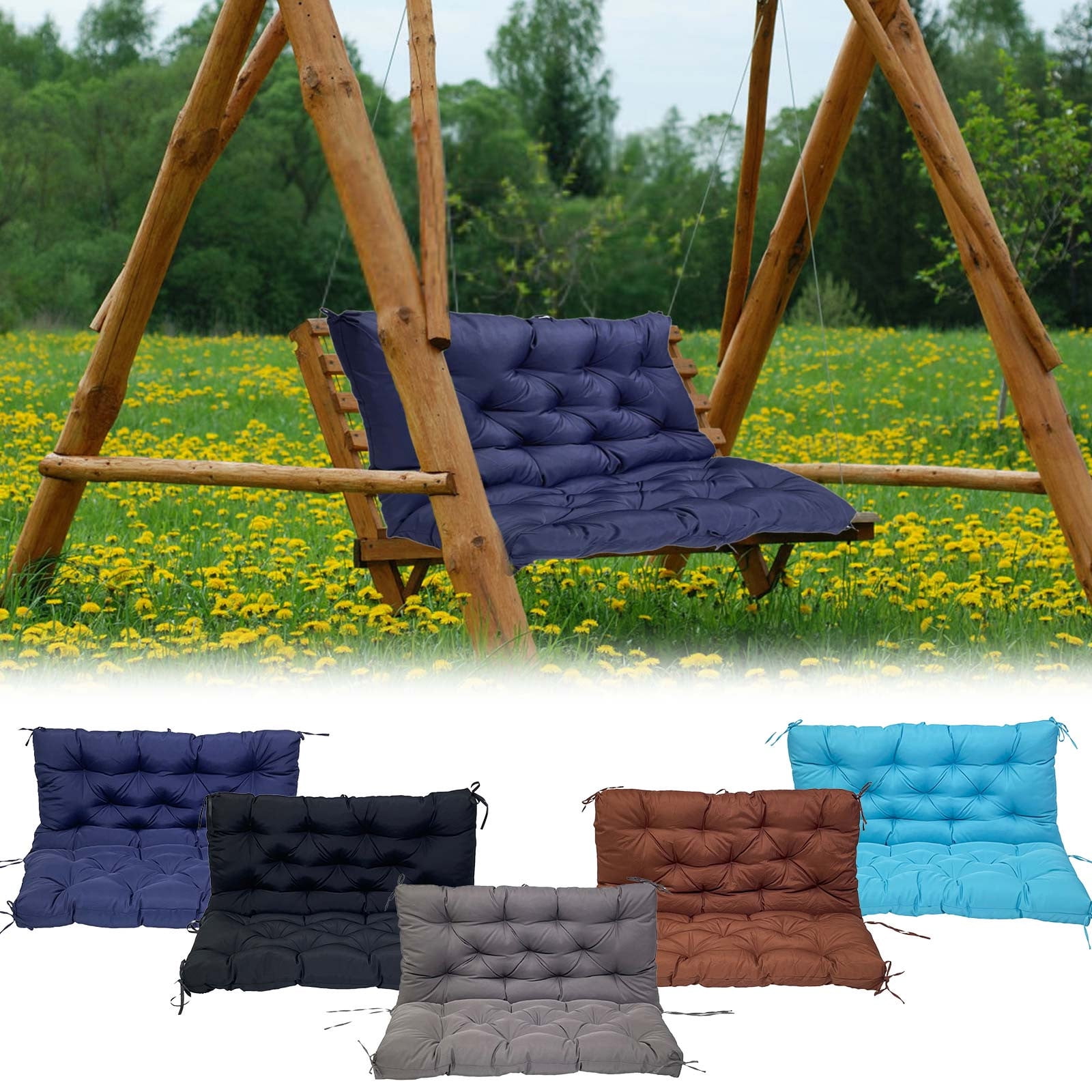 Waterproof Outdoor Chair Cushions Thick Porch Cushions 3 Seater Bench ...