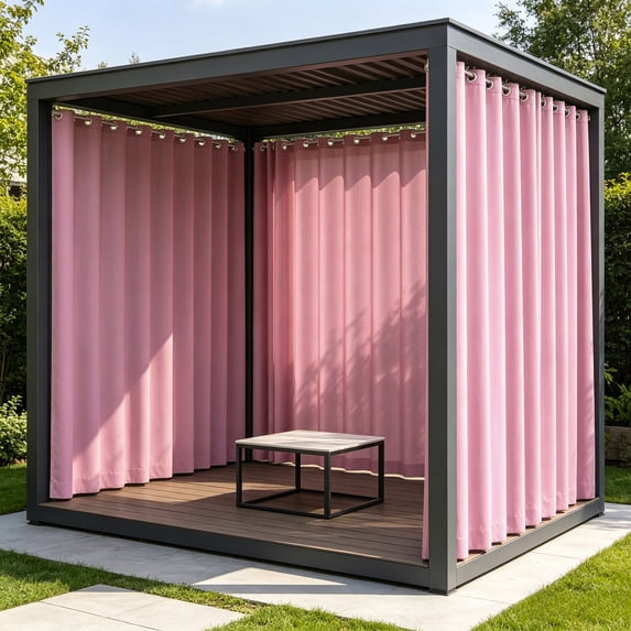 Waterproof Outdoor Curtains Sheet for Patio Pergolas Privacy Wind Rain ...