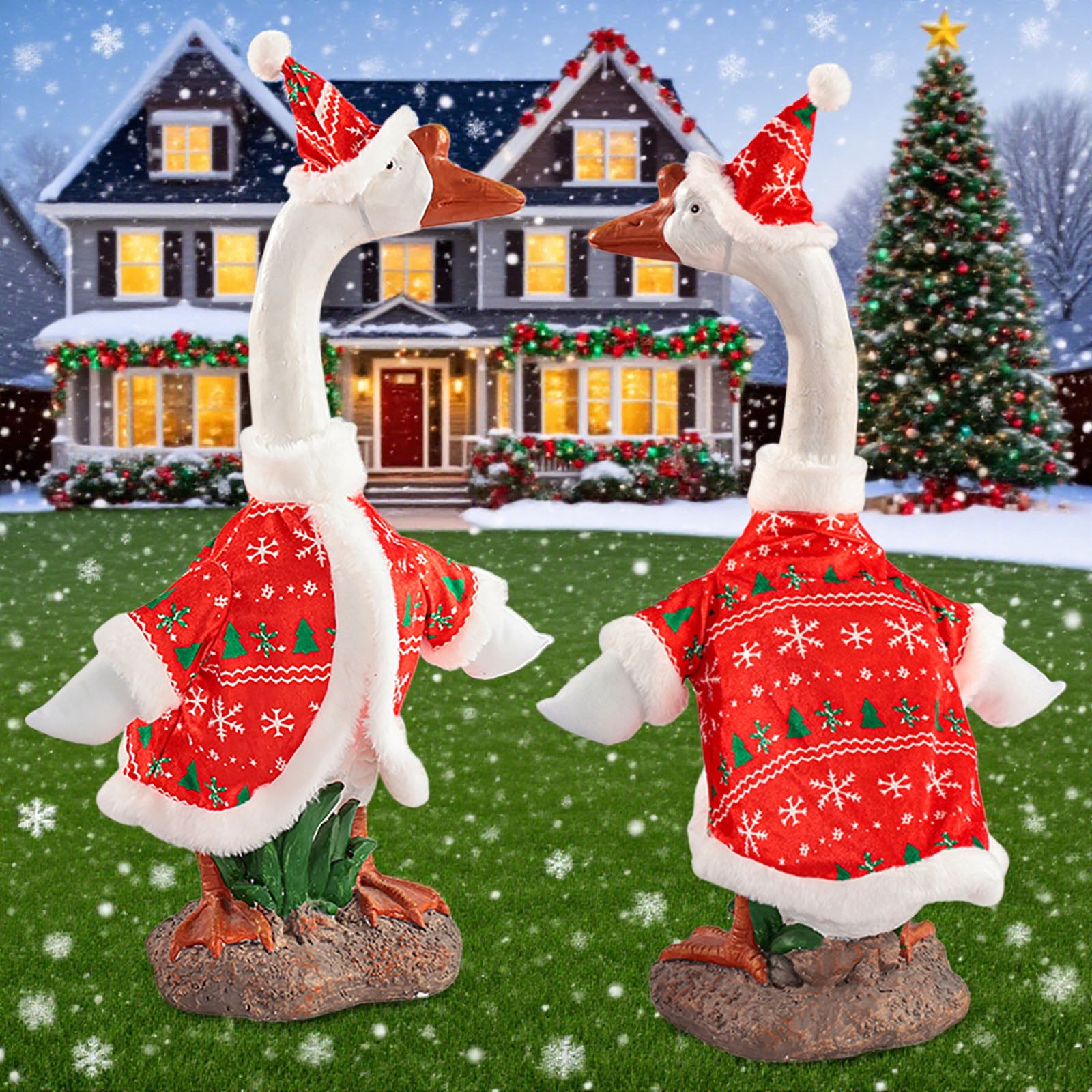Waterproof Outdoor Goose Yard Decoration with Festive Holiday Costume ...