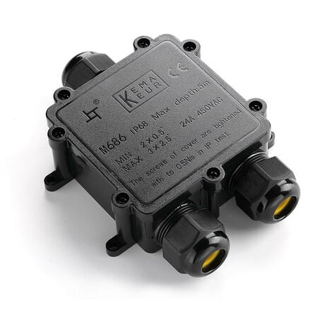 Waterproof Outdoor Junction Box, 1 in 2 Out Junction Box, Wiring ...