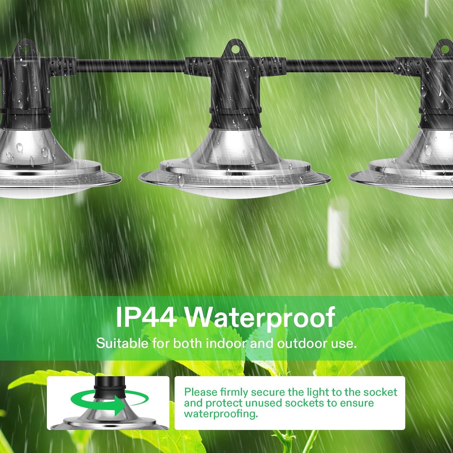 Waterproof Outdoor LED Grow Light – 6-Light Full Spectrum Plant String ...